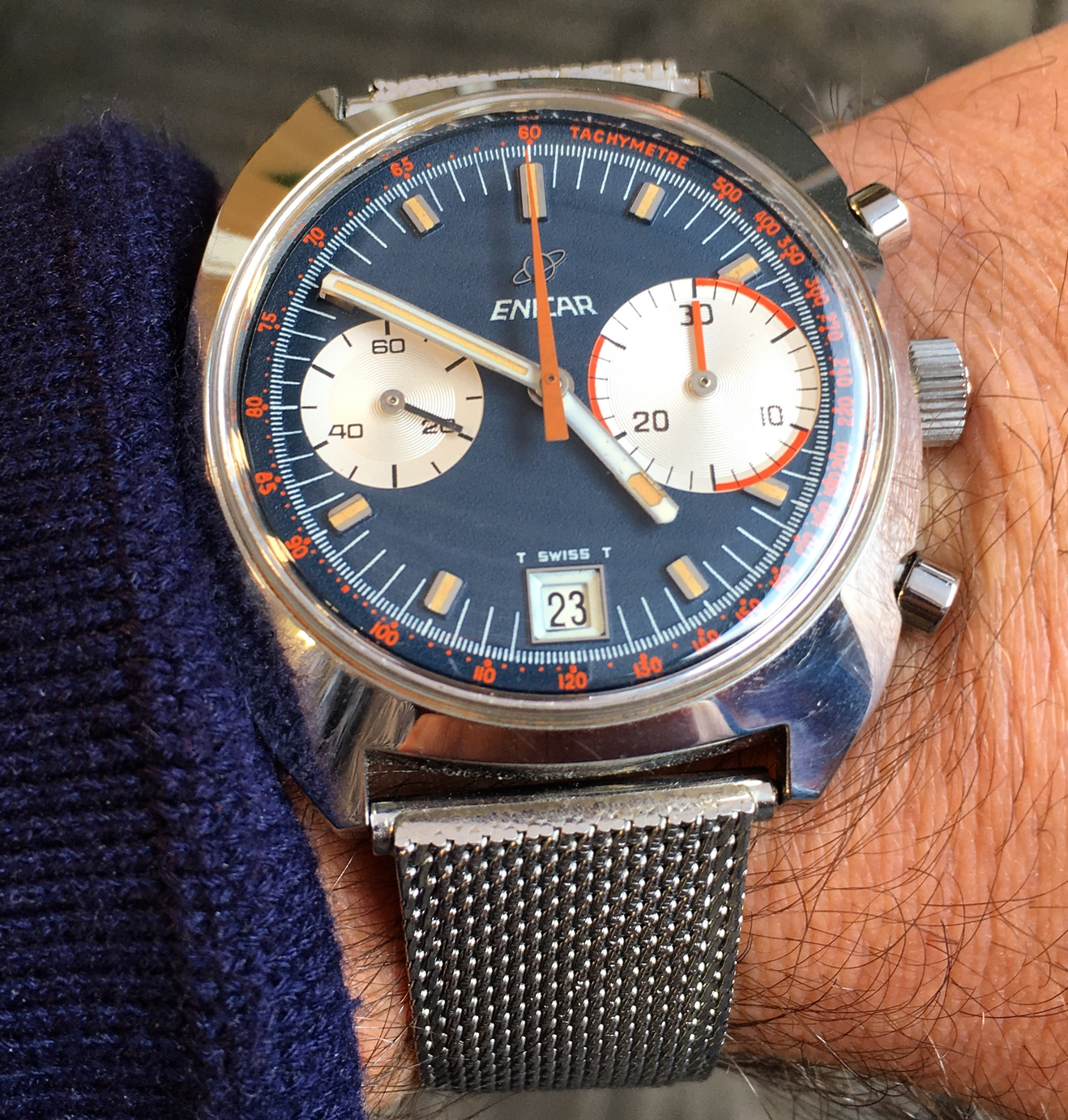 Special Enicar chronograph and professional cycling | Time for a Change